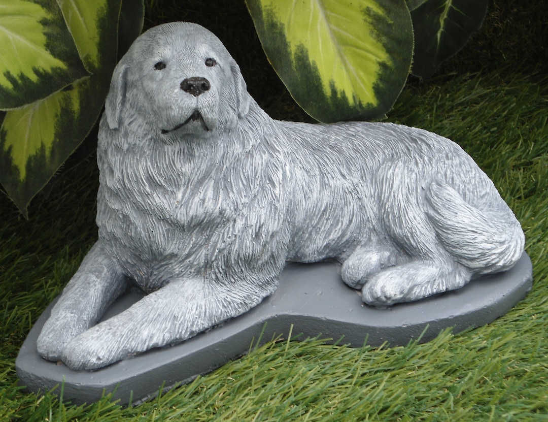 Newfoundland Concrete Statue, Hand Painted Great Pyrenees Landseer ...
