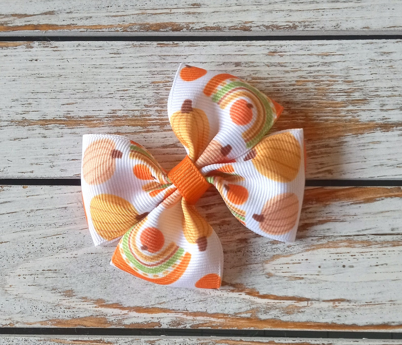 Fall Rainbow Hair Bow, Fall Pigtail Hair Bows, Rainbow Pumpkin Headband ...