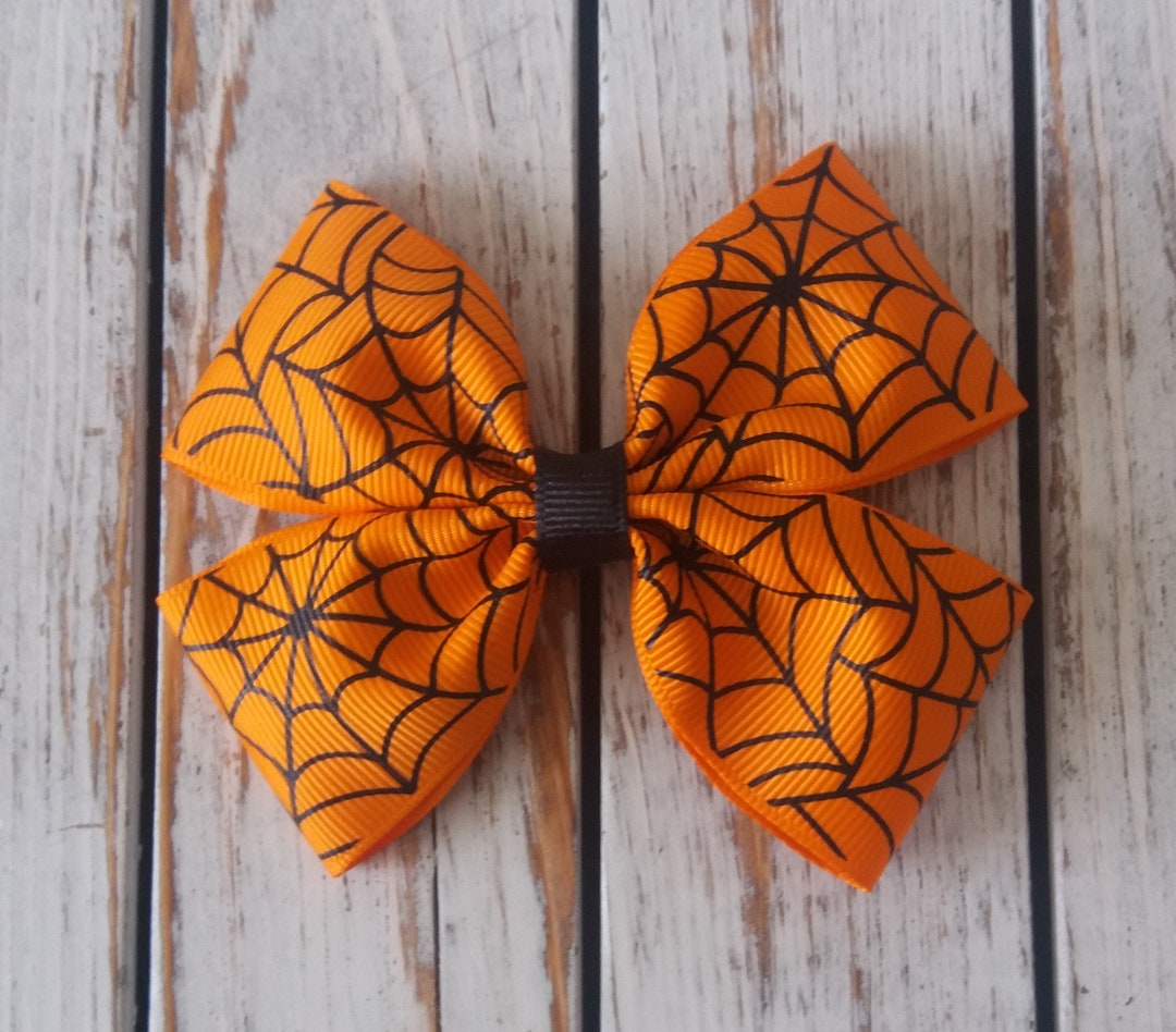 Spider Web Hair Bow, Halloween Hair Bows, 3 Inch Hair Bows, 4 Inch Hair ...