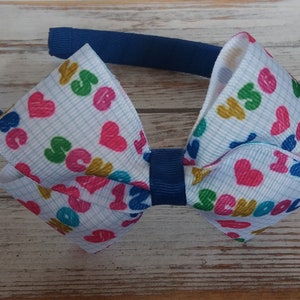 Back to School Headband With Hair Bow, First Day of School Headband ...