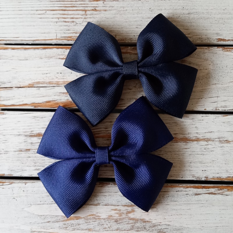 Navy Blue Hair Bow - Etsy
