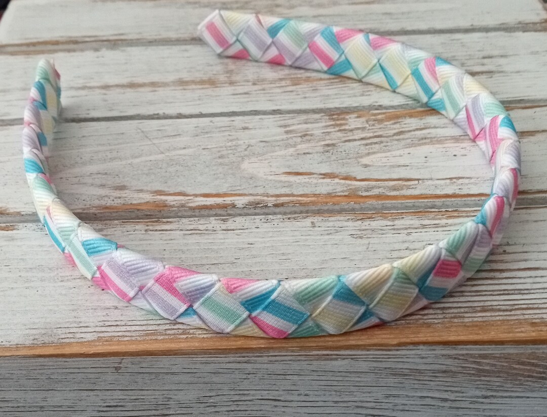 Striped Woven Headband, Pastel Headband, Diamond Weave Headband, School ...