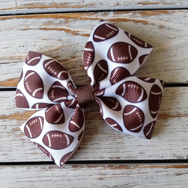 Football Hair Bow - Etsy