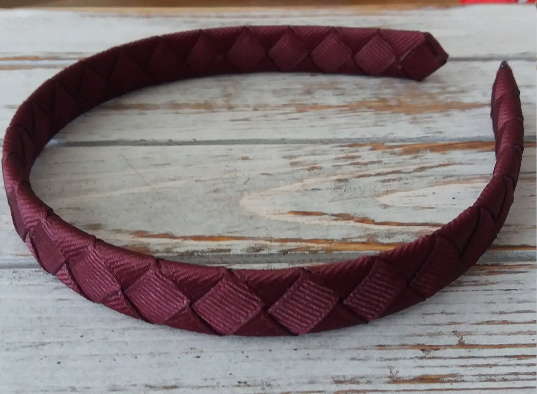 Woven Headbands, Maroon Headband, Diamond Weave Headband, School ...