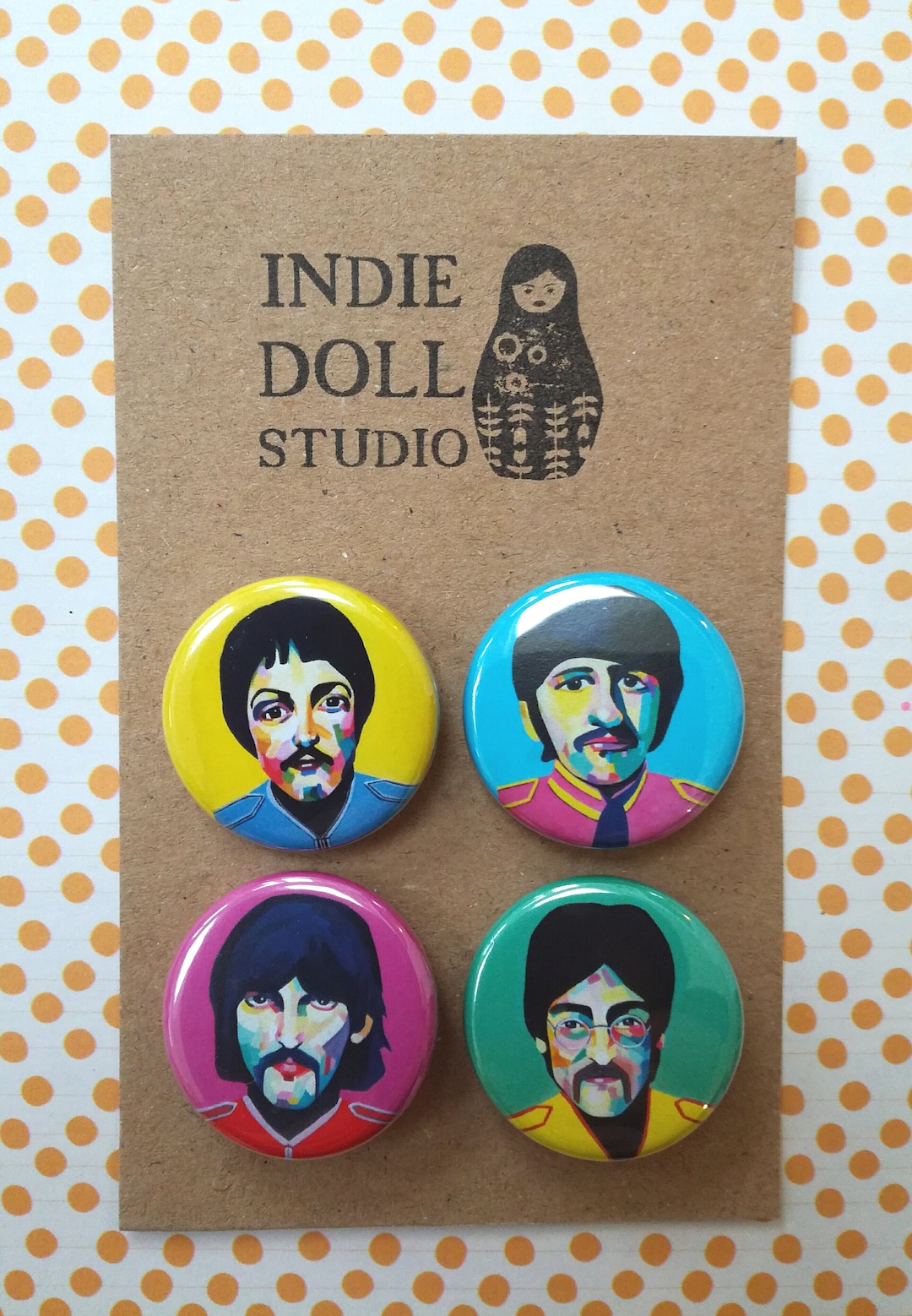 Set of 4 Beatles Pin Badges - Etsy