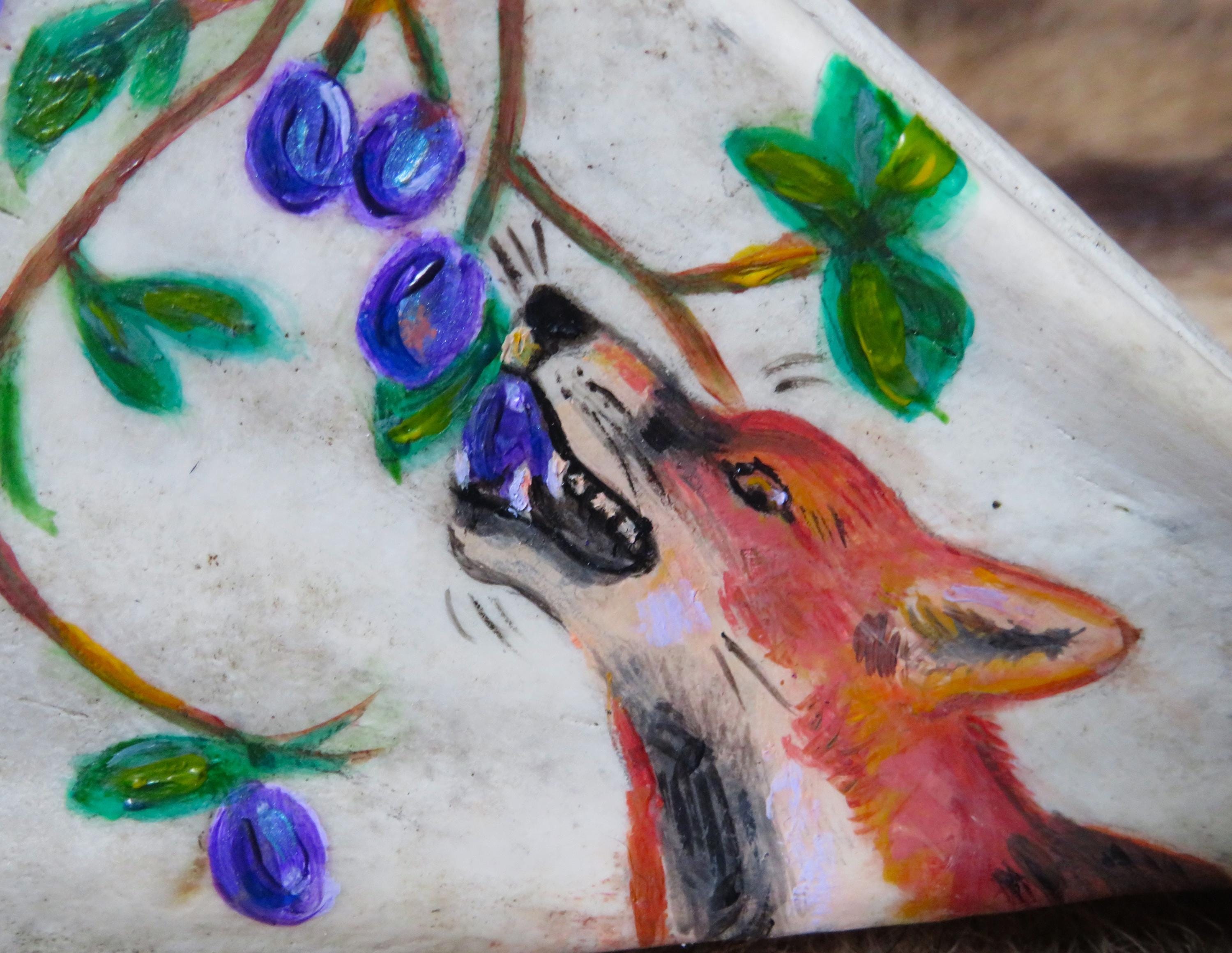 Taxidermy/art, Real Bone Red Fox Painting, Whitetail Deer Scapula - Etsy