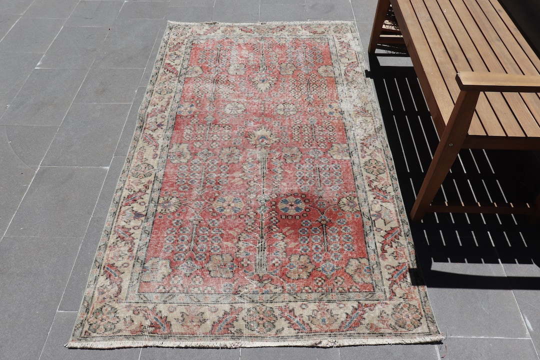 Rugs for Living Room, Oushak Rug, Red Antique Rug, Turkish Rug, Vintage ...