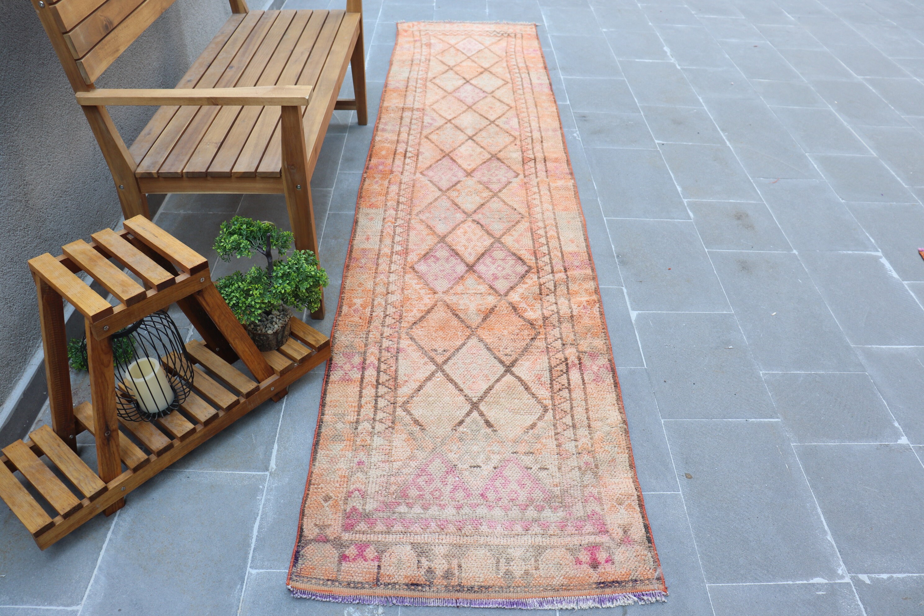 Vintage Rug 2.4x10.8 ft Runner Rug Hallway Rug Corridor | Etsy