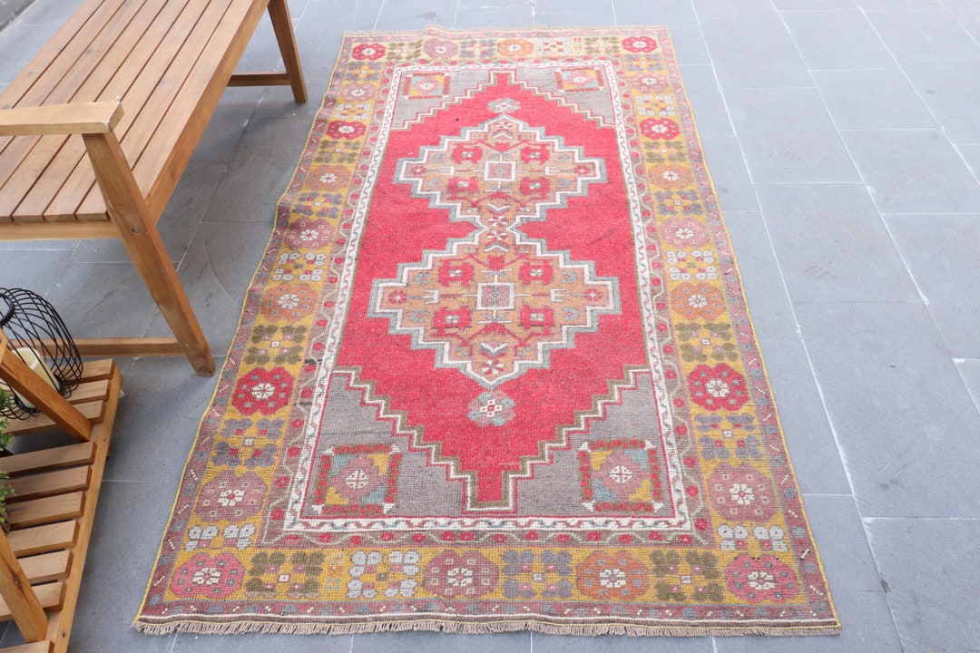 Rugs for Floor, Turkish Rug, Red Wool Rugs, Vintage Rug, Gift for Her ...