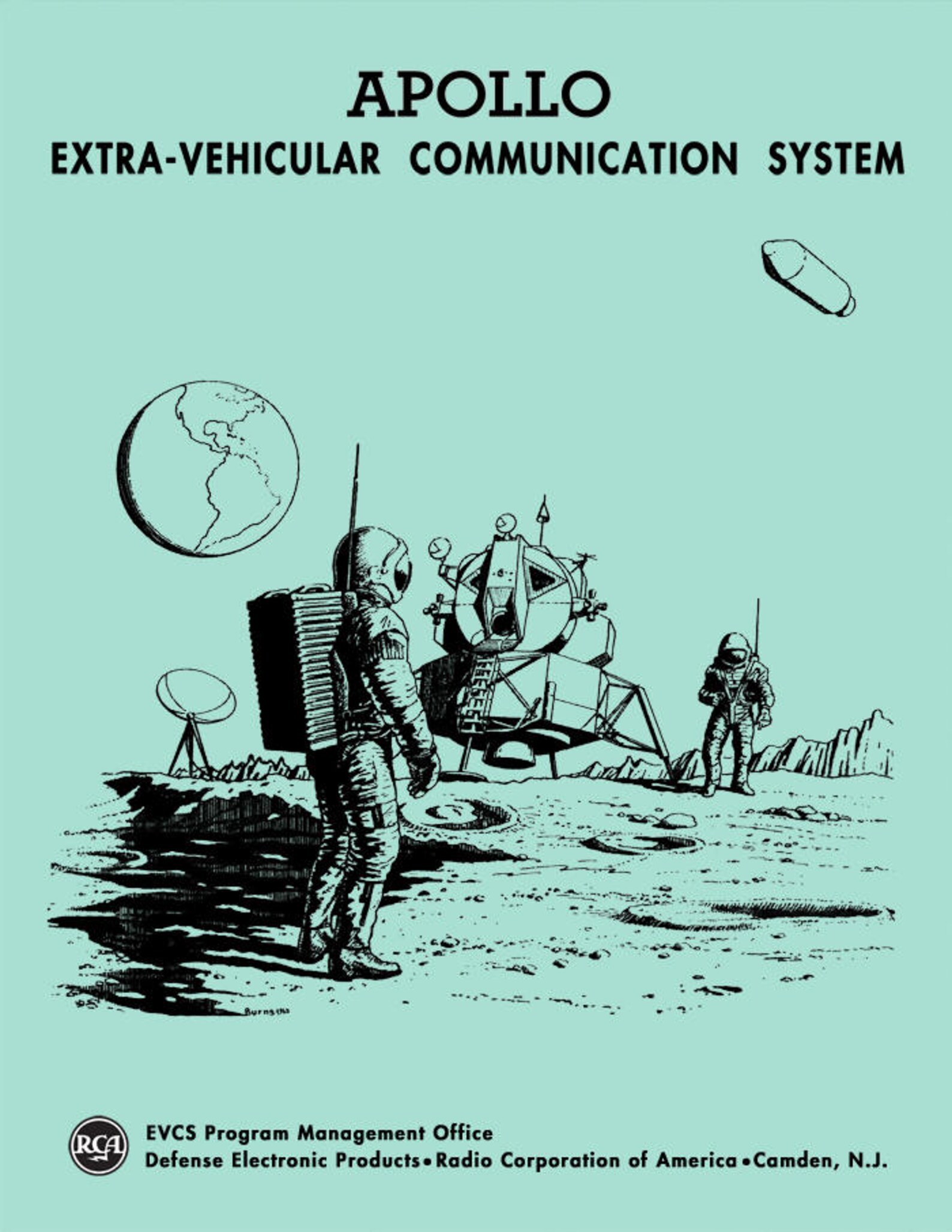 NASA 1963 Concept Art Apollo 11 Moon Landing Mission Extra-vehicular ...
