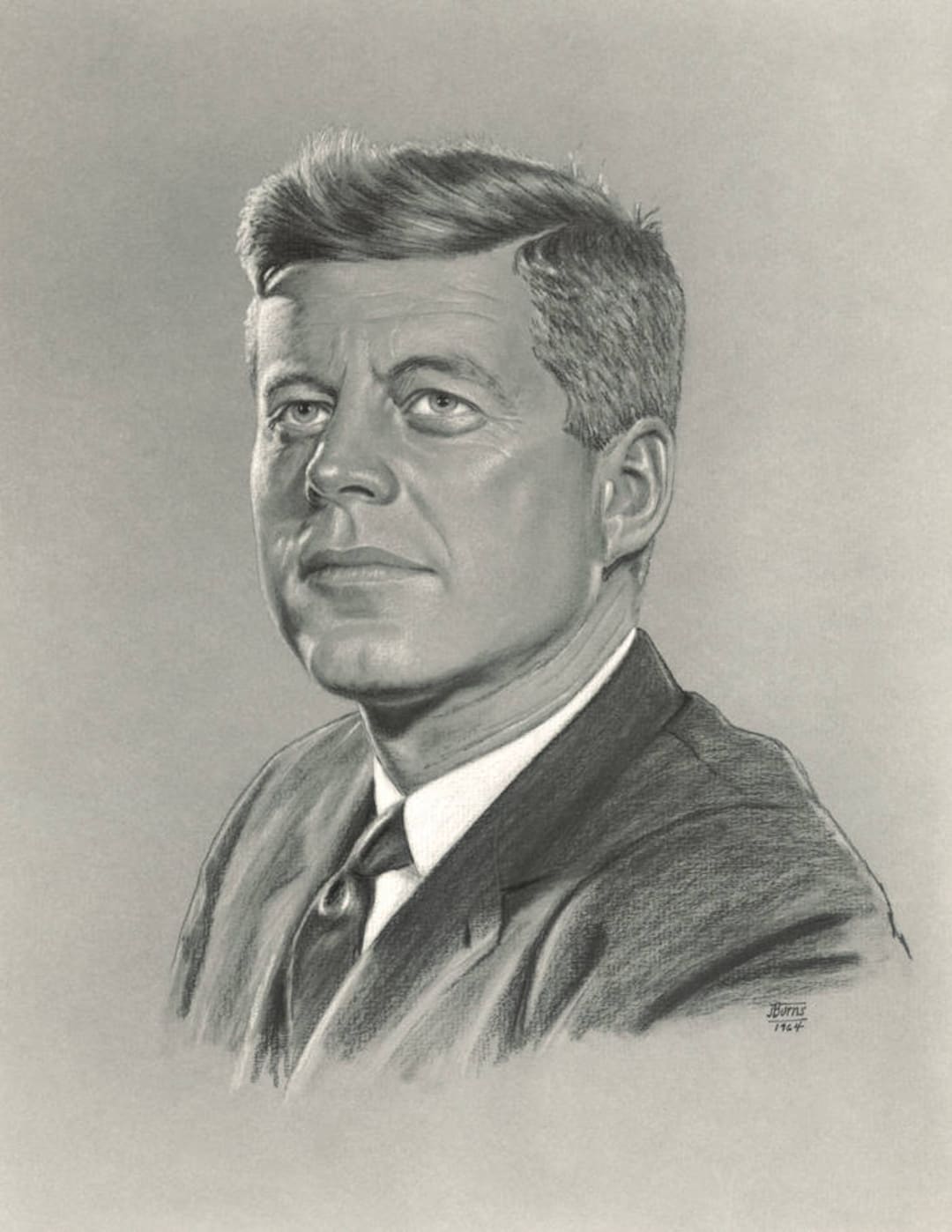 John Fitzgerald Kennedy President JFK Portrait 1964 Apollo 11 Moon ...