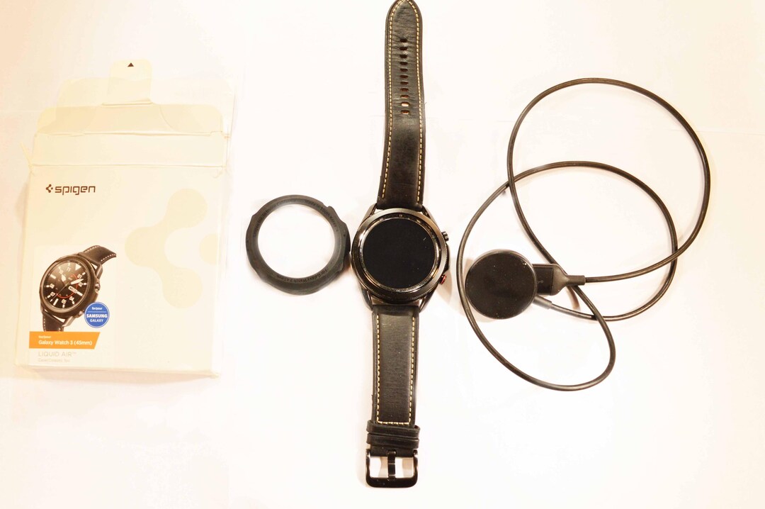 Samsung Galaxy Watch 3 LTE 45mm Leather Band Black Smartwatch SM-R845U ...