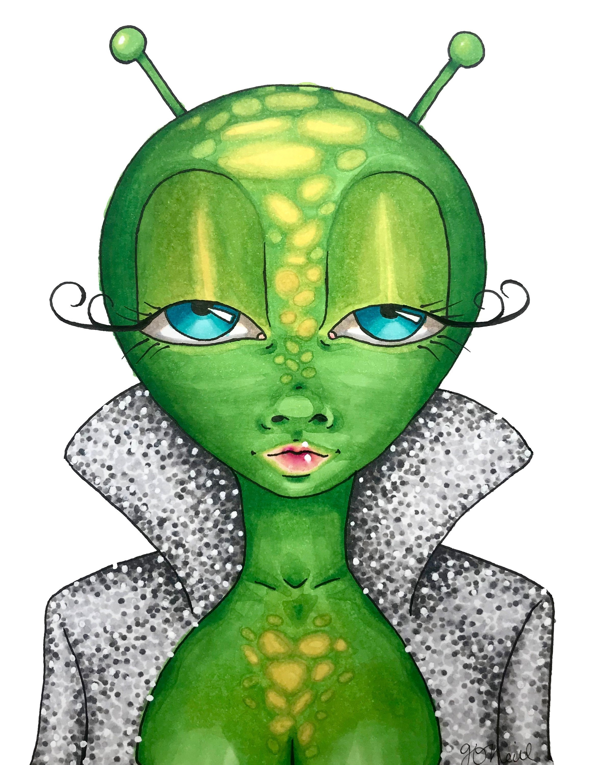 Female Alien Green
