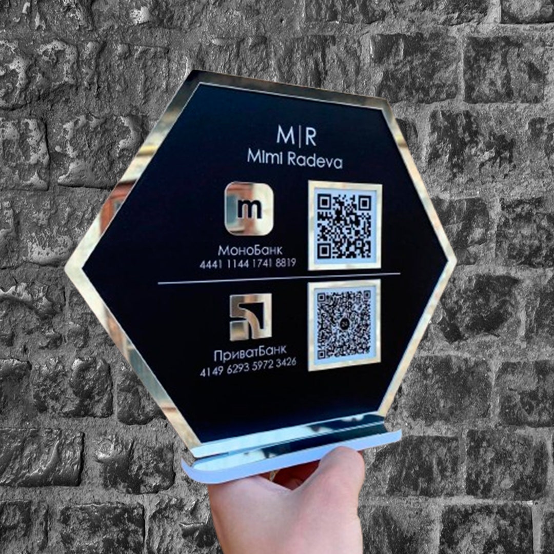 Custom Qr Code Sign Business Acrylic. Social Media Qr Code Sign, Qr ...