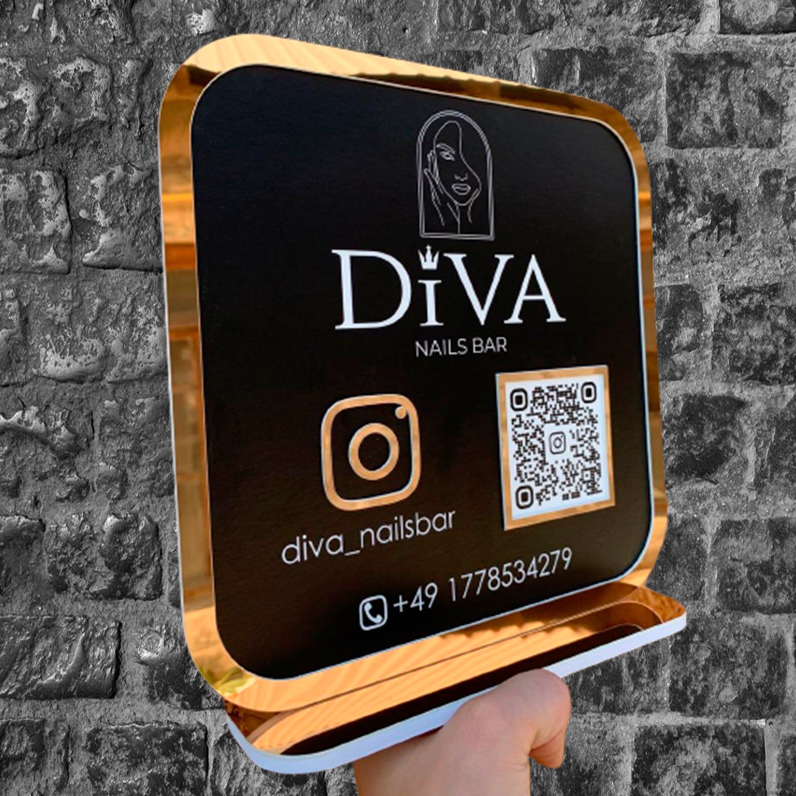 Acrylic QR Code Sign. Reception Desk Custom QR Code Plaque - Etsy