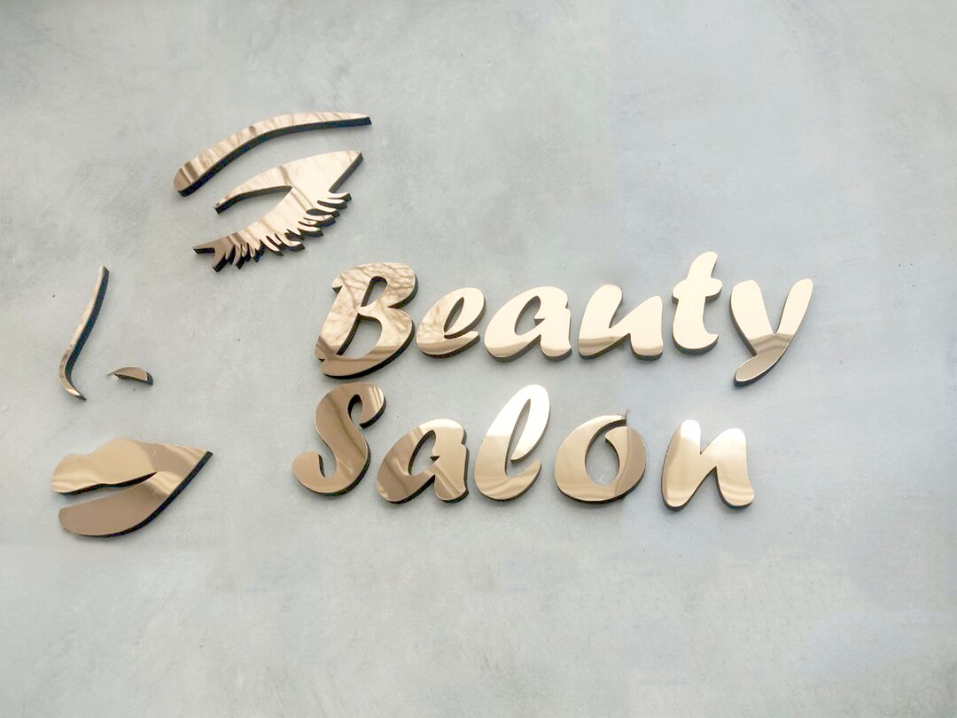 Beauty Salon Mirror Acrylic Wall Sign. Eyelash Extension Studio Sign ...