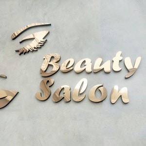 Beauty Salon Mirror Acrylic Wall Sign. Eyelash Extension Studio Sign ...