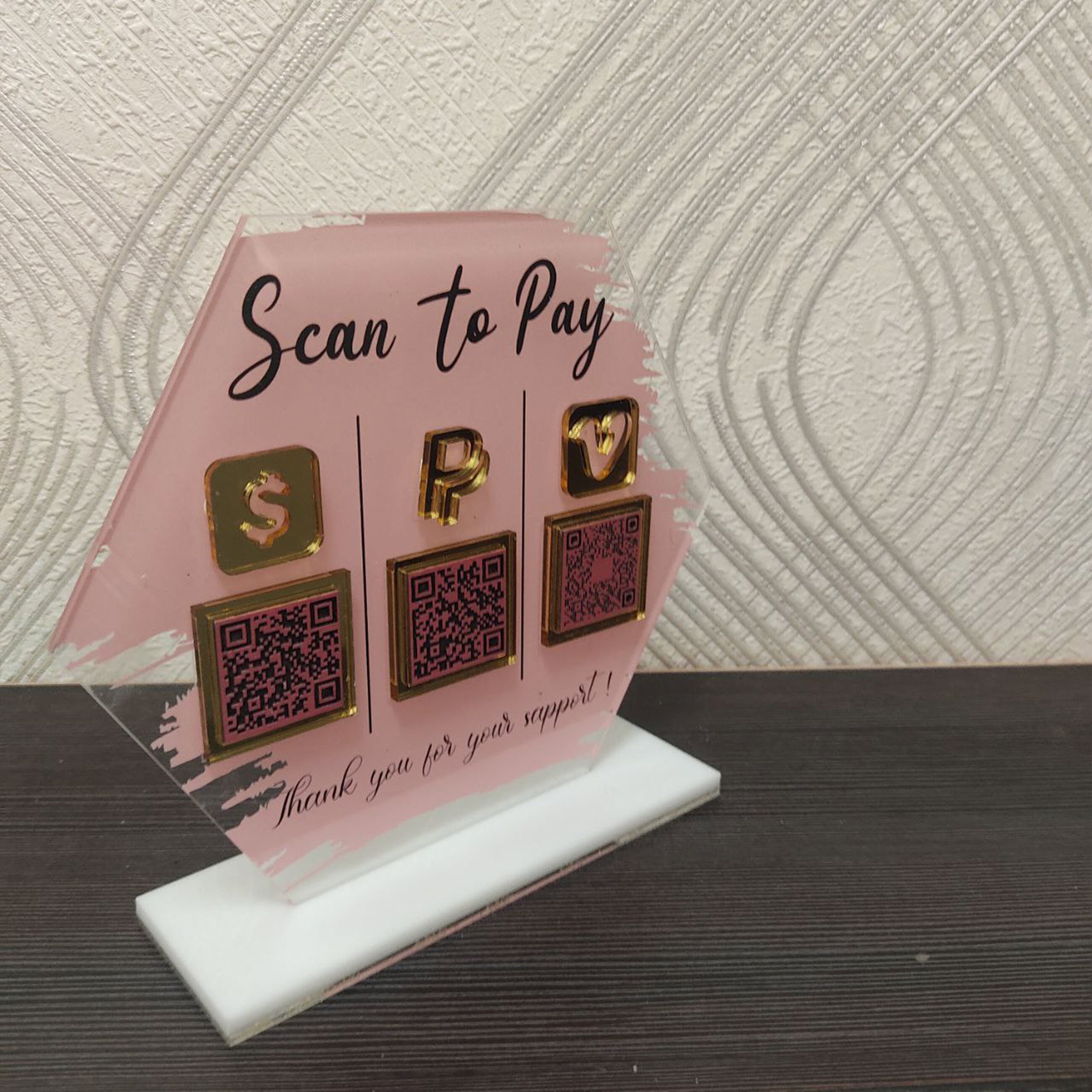 Scan to Pay - Custom Payment Sign 3D QR Code for Quick Payment. Small ...
