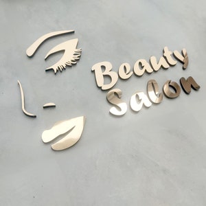 Beauty Salon Mirror Acrylic Wall Sign. Eyelash Extension Studio Sign ...