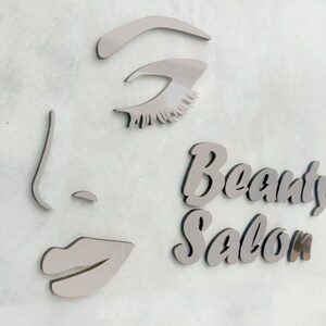 Beauty Salon Mirror Acrylic Wall Sign. Eyelash Extension Studio Sign ...