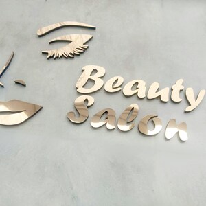 Beauty Salon Mirror Acrylic Wall Sign. Eyelash Extension Studio Sign ...