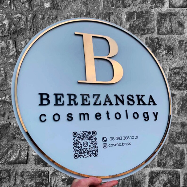 Luxury Logo Design Sign for Business. Hairdresser Acrylic Sign Logo ...