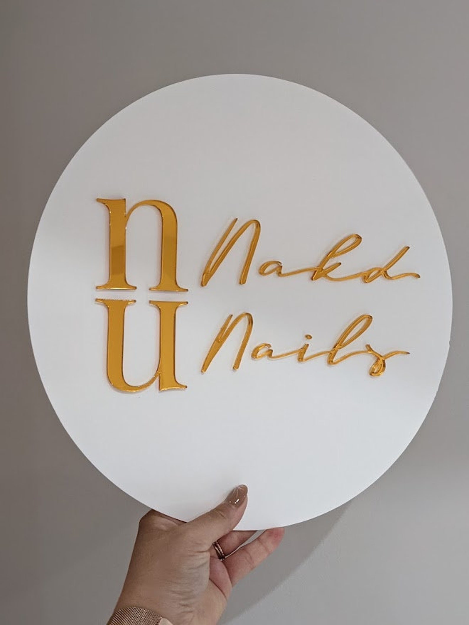 Single Colour Layered Acrylic Logo White Acrylic Circle With | Etsy