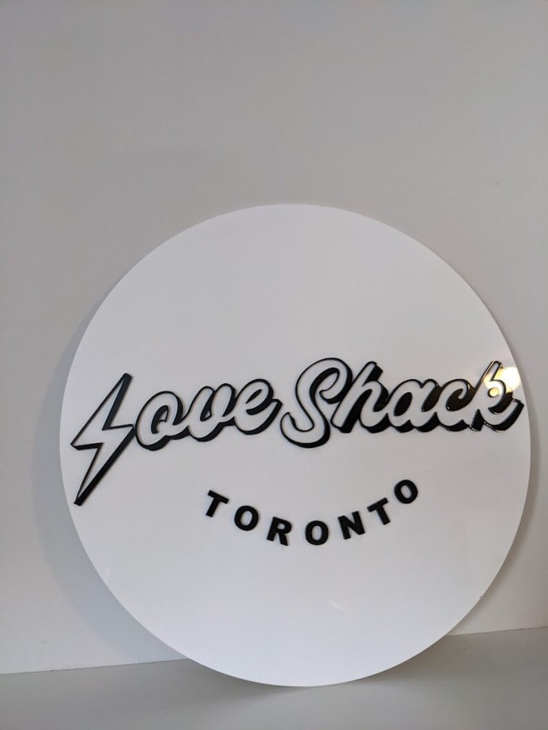 Single Colour Layered Acrylic Logo White Acrylic Circle With | Etsy