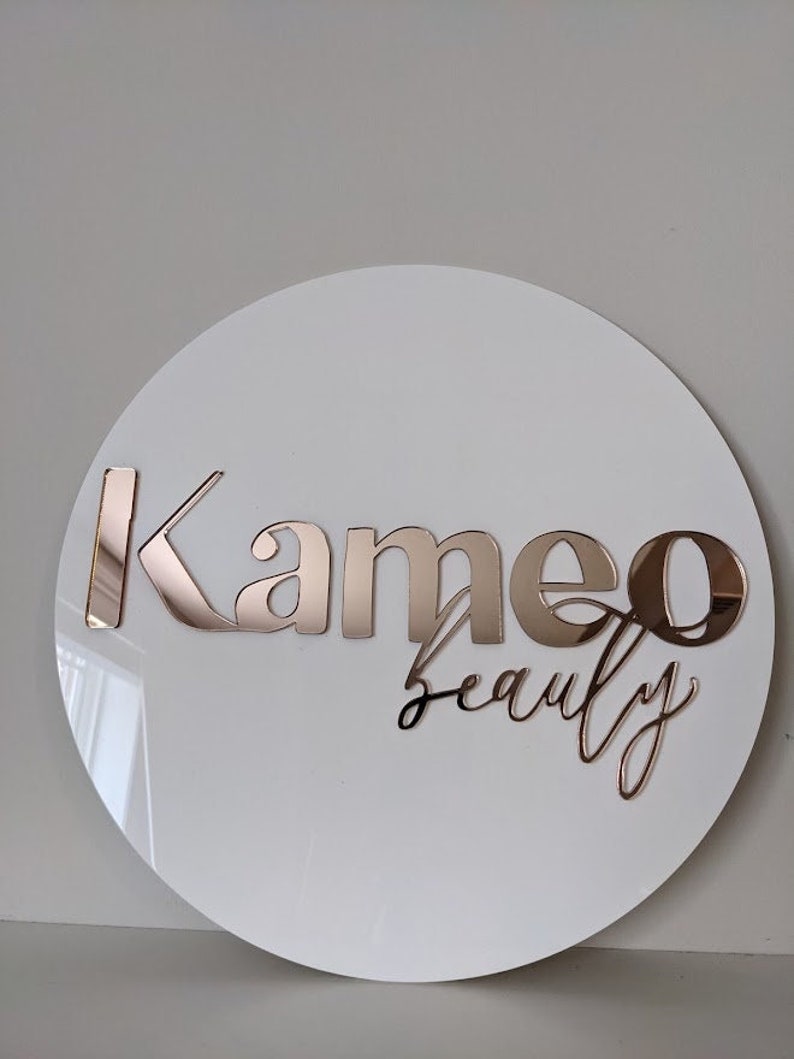 Single Colour Layered Acrylic Logo White Acrylic Circle With - Etsy