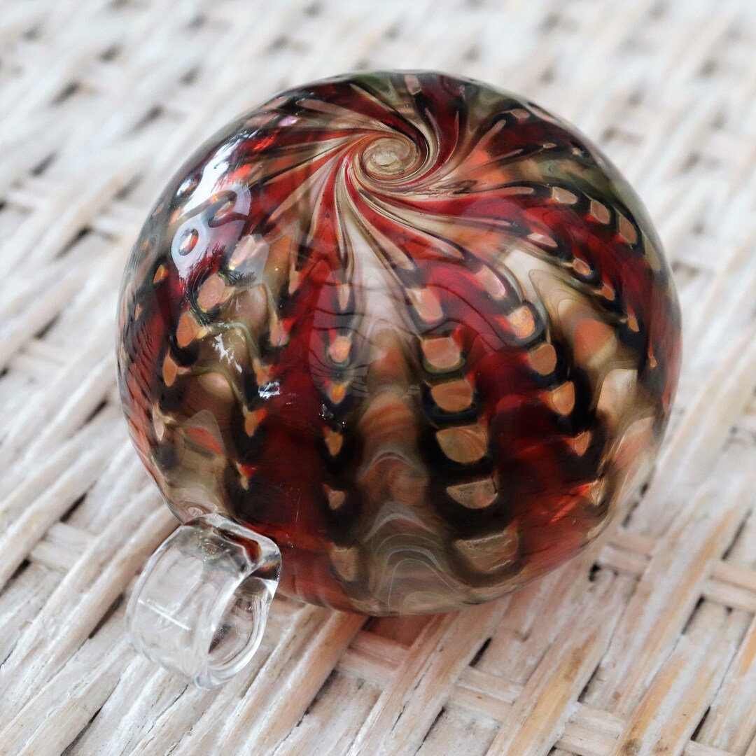 Pomegranate Leopard Glass Ornament Red Glass Leopard Print Hand Blown ...