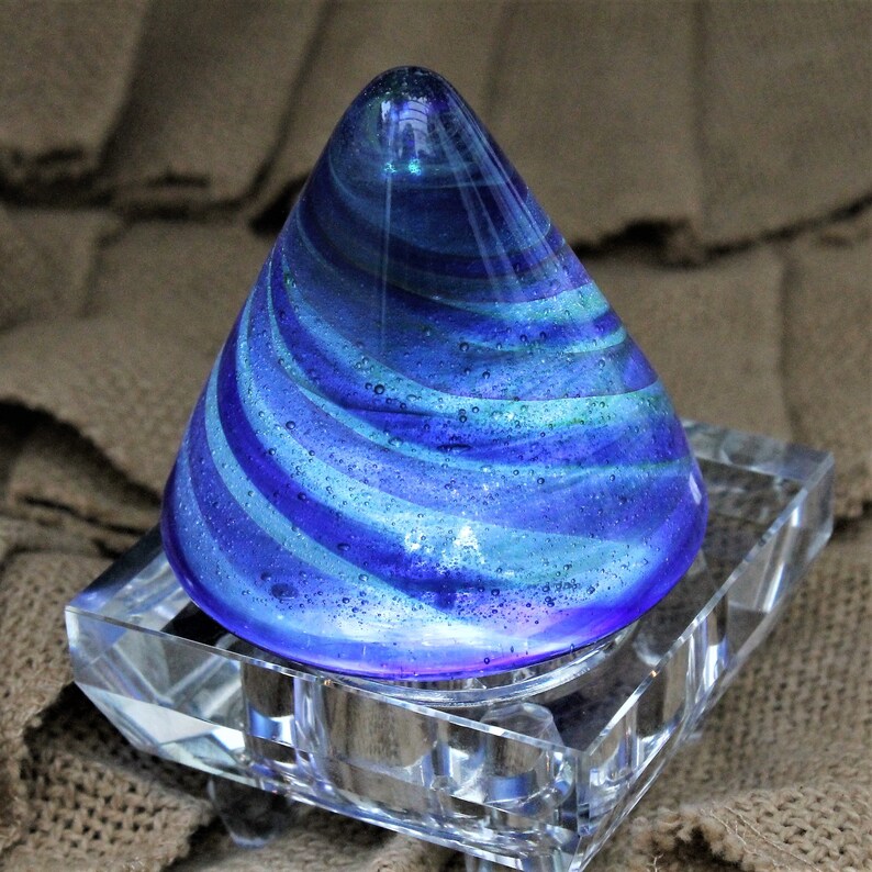 Solid Glass Memorial Pyramid Swirls Memorial | Etsy