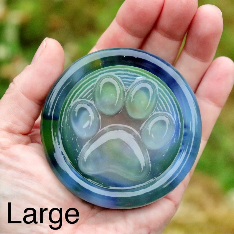 Pet Paw Print Paperweight | Pet Loss Gift Pet Ashes Memorial | Custom ...
