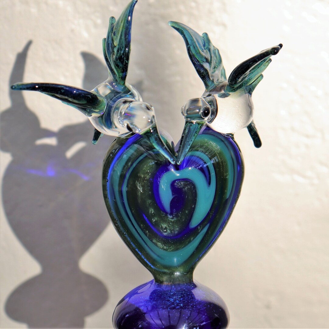 2 Hummingbirds Heart Wine Topper | Elegant Wine Accessory Bottle ...