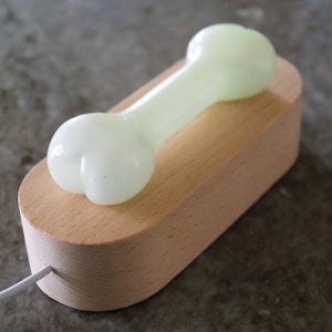 Wood LED Oblong Base With White Lights Dimmable Warm and Cool White ...