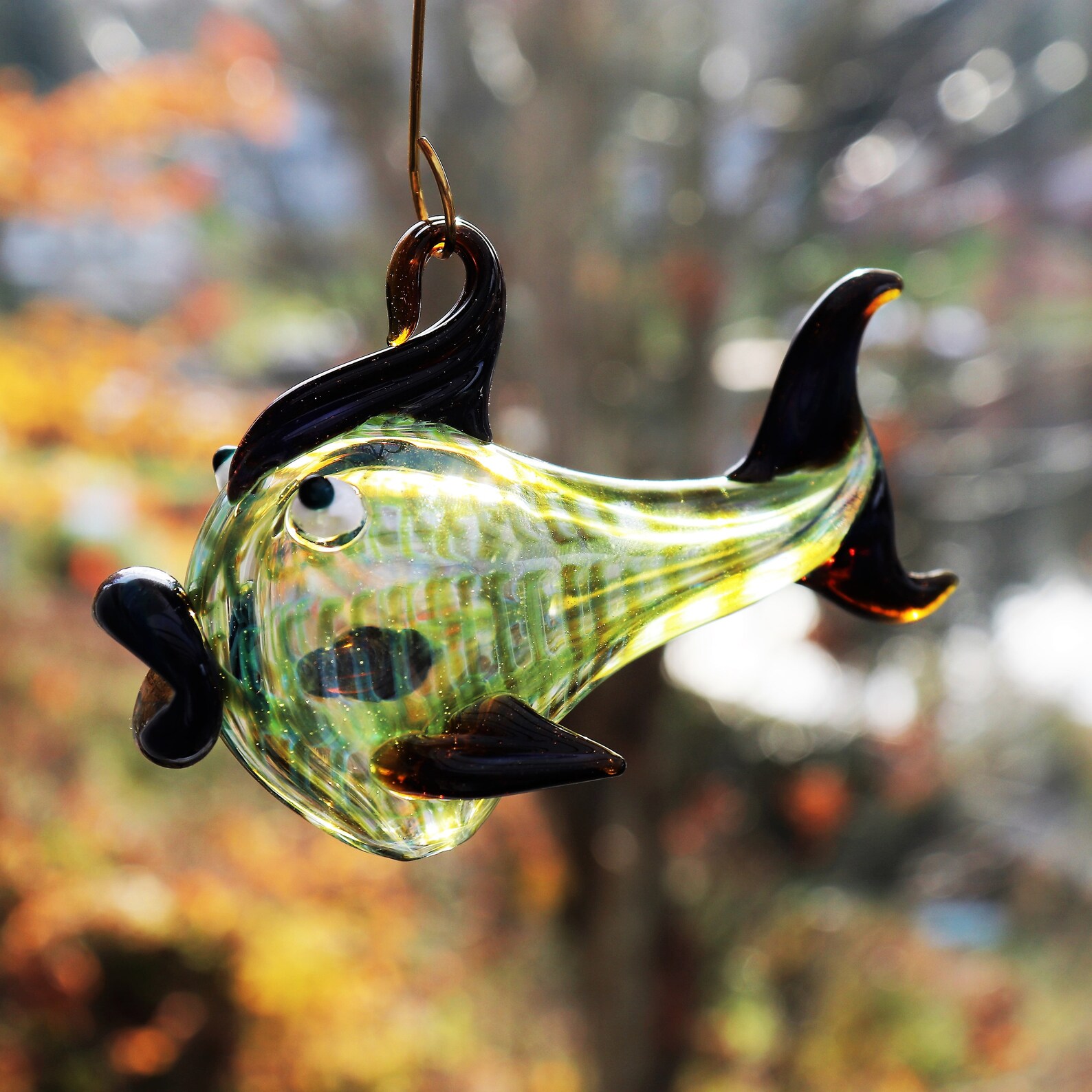 Whimsical Glass Fish Ornament Kissy Lips Funny Fish Fisherman Gift ...