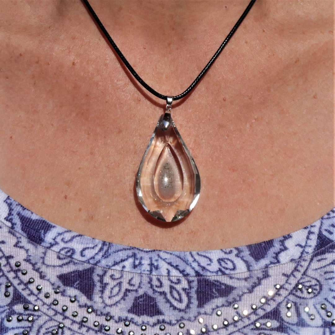 Crystal Memorial Pendant Cremation Jewelry Cremated Ash in Crystal ...