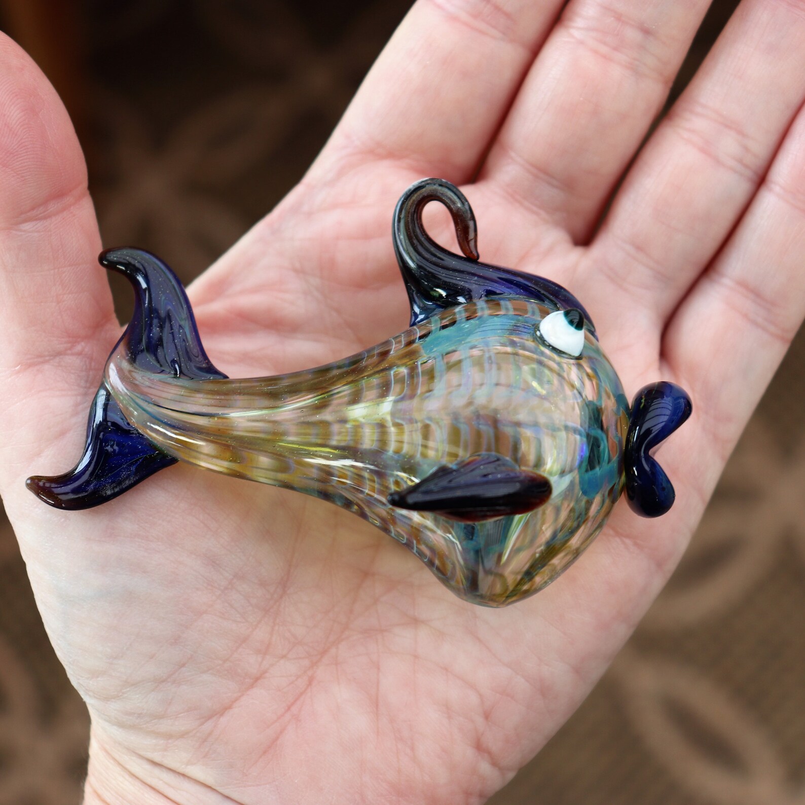 Whimsical Glass Fish Ornament Kissy Lips Funny Fish Fisherman Gift ...
