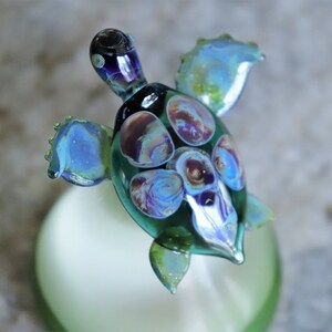 Solid Glass Memorial Pyramid With Sea Turtle Ashes in Glass Sea Turtle ...