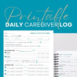 Printable Daily Caregiver Log (focused Design for Memory Care Patients ...