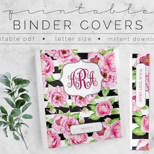 Shabby Rose - Printable Binder Cover & Insert - 8.5x11 - PDF - Instant ...