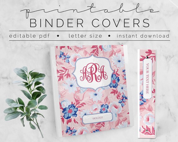 Shabby Pink Floral Printable Binder Cover & Insert 8.5x11 - Etsy