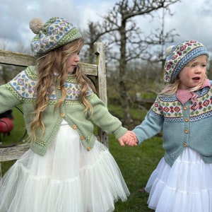 Knitting Pattern - Girls DK Fair Isle Cardigan Pattern - in 4 Sizes 1-2 ...