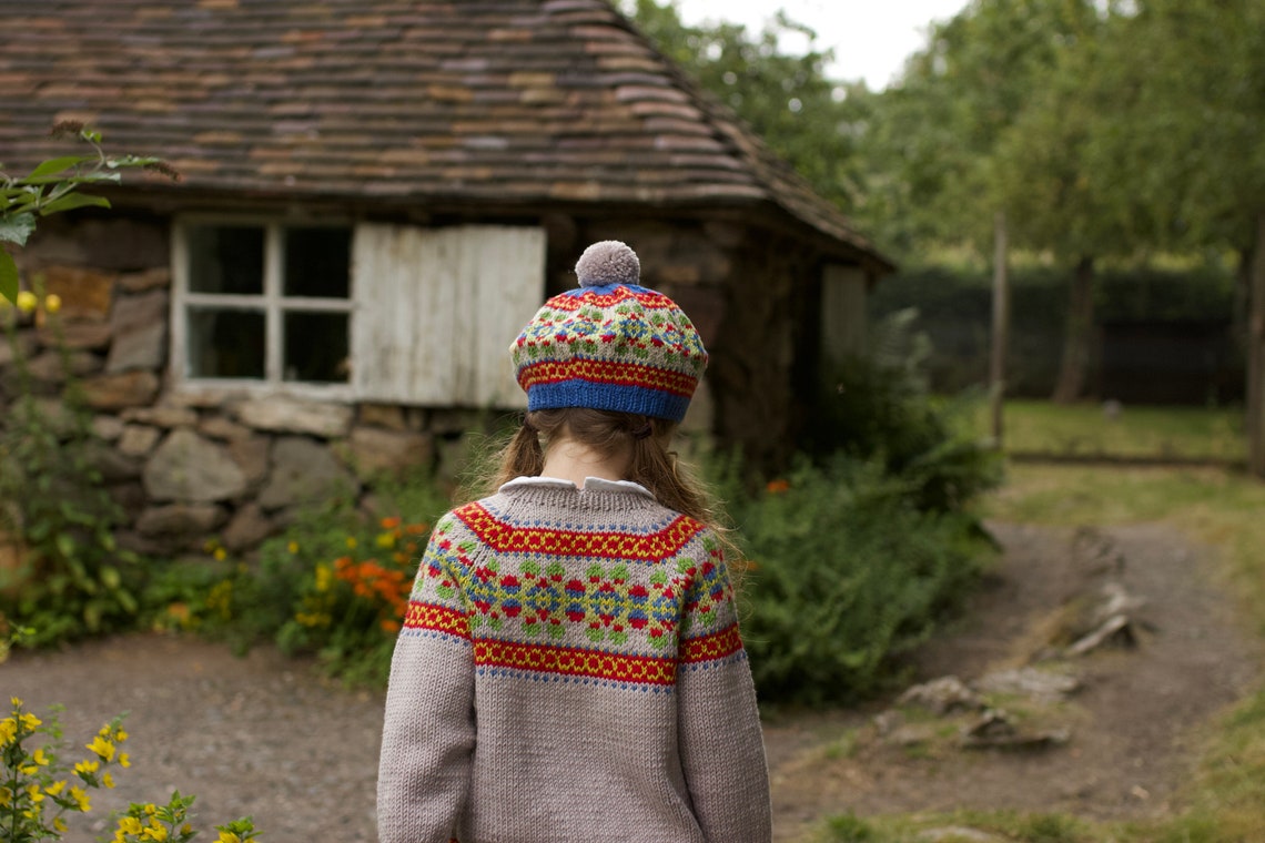 Girls Fair Isle CARDIGAN - Hand Knitted Traditional Vintage Style ...