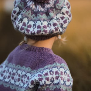 Girls Fair Isle CARDIGAN - Hand Knitted Floral Cardigan - 3 Colours ...