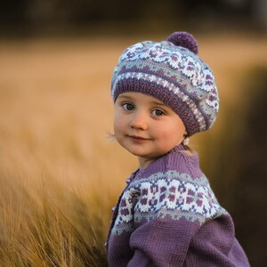 EBONY Girls Fair Isle CARDIGAN - Hand Knitted Floral Cardigan - 3 ...