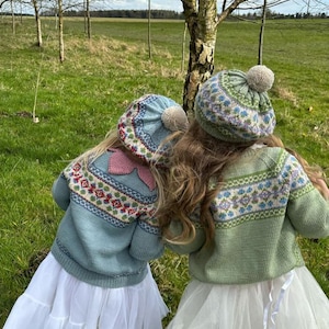 Knitting Pattern - Girls DK Fair Isle Cardigan Pattern - in 4 Sizes 1-2 ...