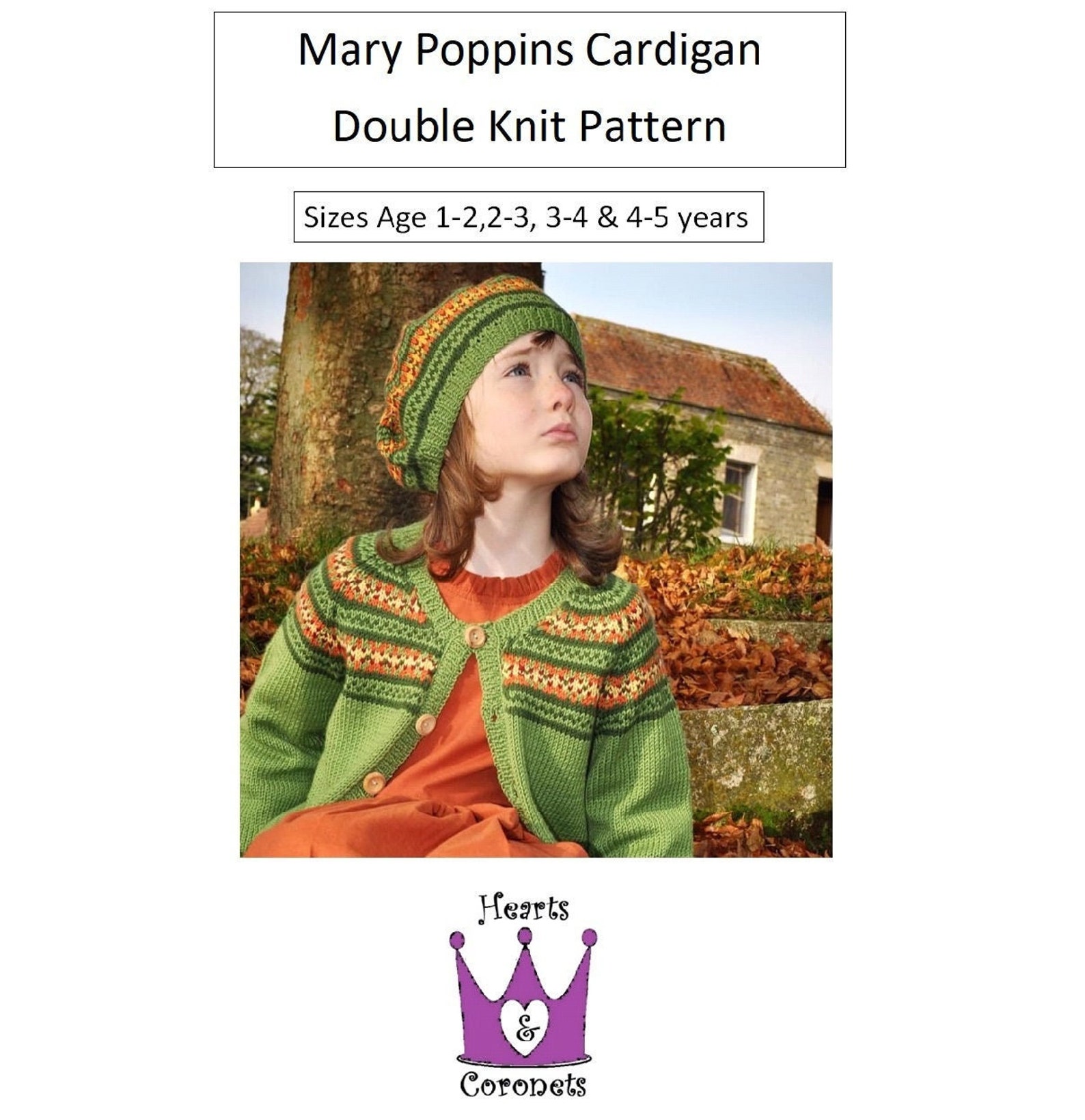 MARY POPPINS Knitting Pattern - Girls and Boys Unisex Fair Isle ...