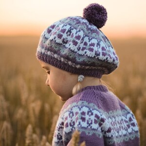 EBONY Girls Fair Isle CARDIGAN - Hand Knitted Floral Cardigan - 3 ...