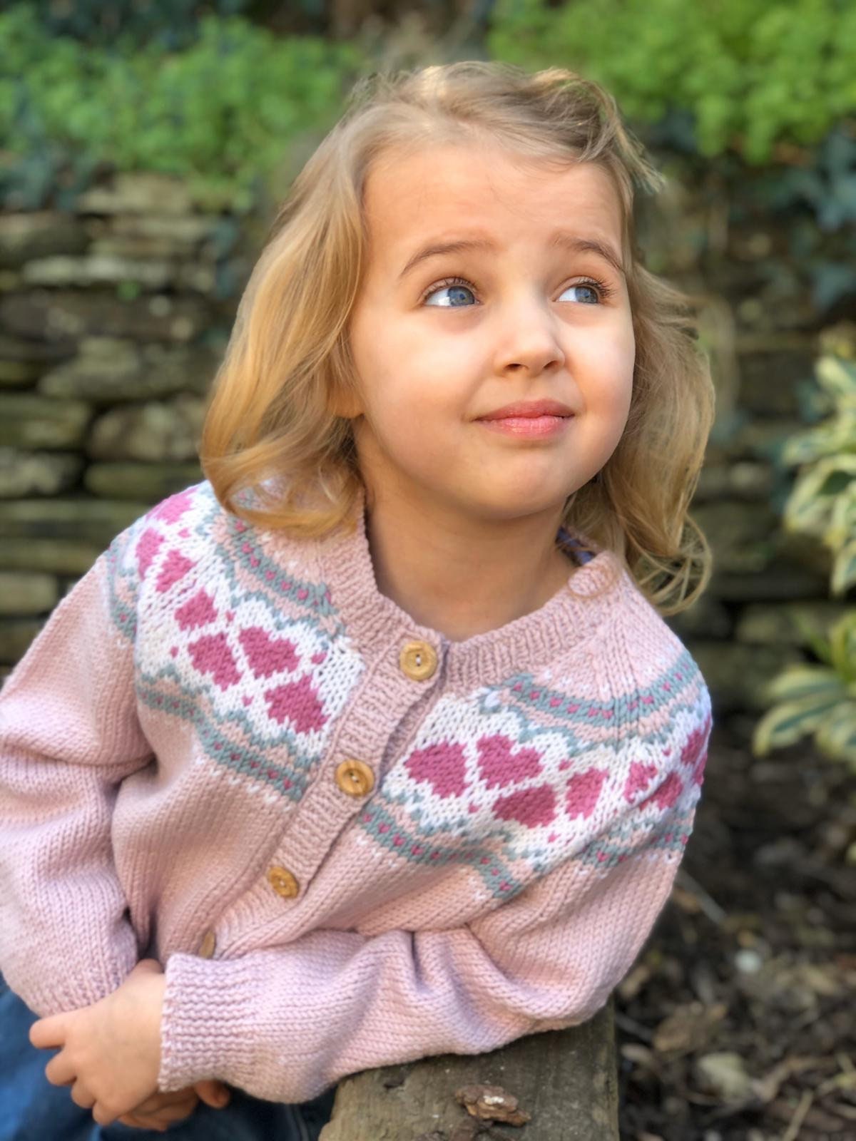 Knitting Pattern Girls DK Heart Cardigan Pattern In 4 | Etsy