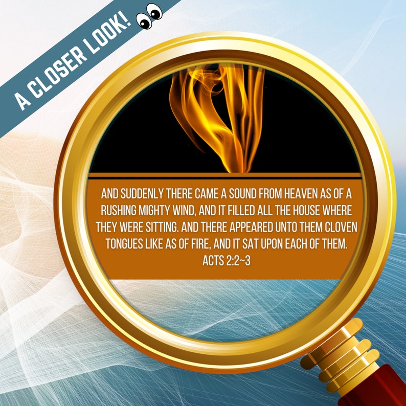 Pentecost Sunday Church Bulletin Art Cover Acts 2:2-3, A Sound Came ...